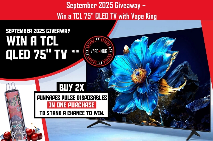 September 2025 Vape Giveaway | Win a 75" TCL QLED TV